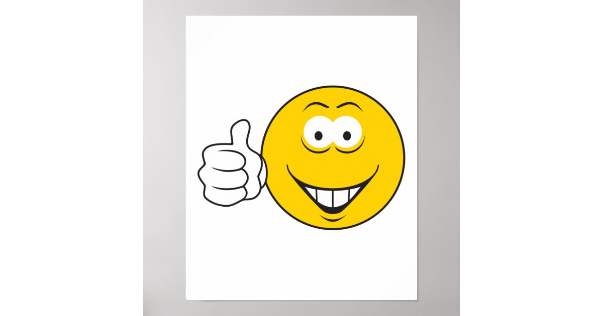 Thumbs Up Face Poster | Zazzle
