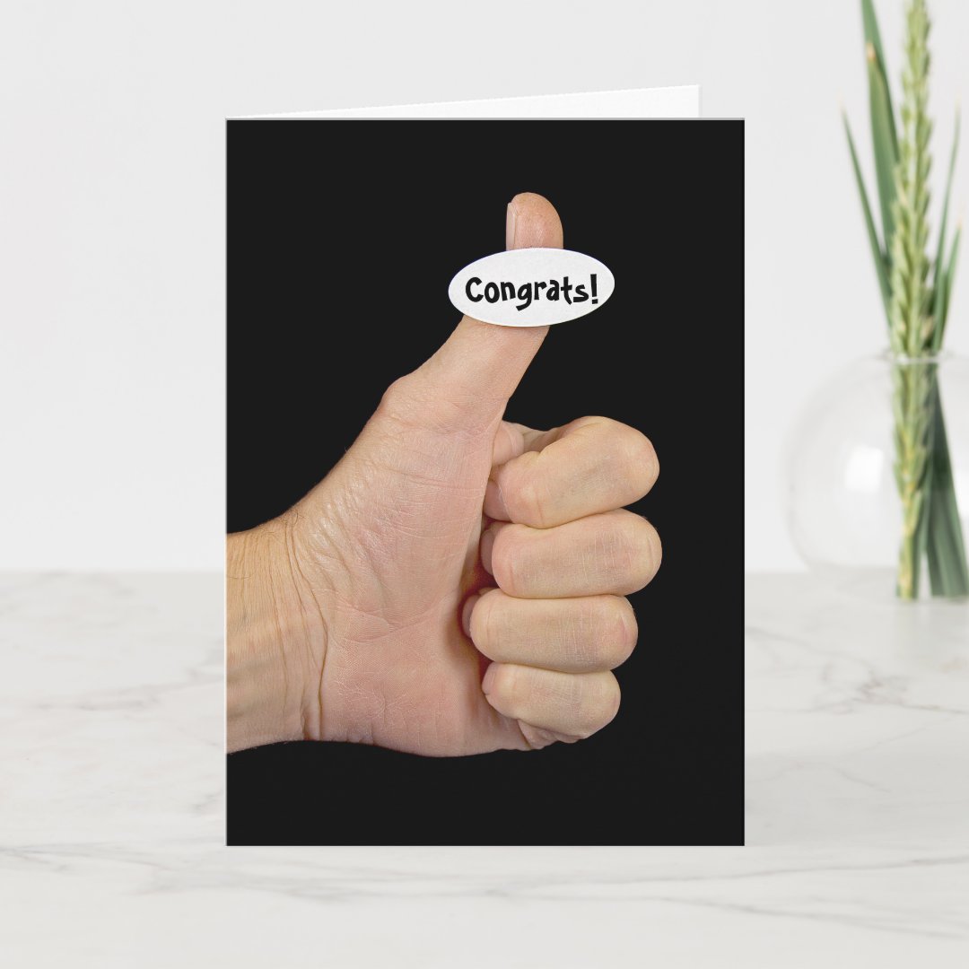Thumbs Up Graduate Congratulations Card | Zazzle