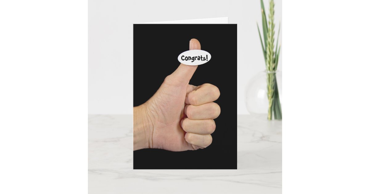 Thumbs Up Graduate Congratulations Card | Zazzle