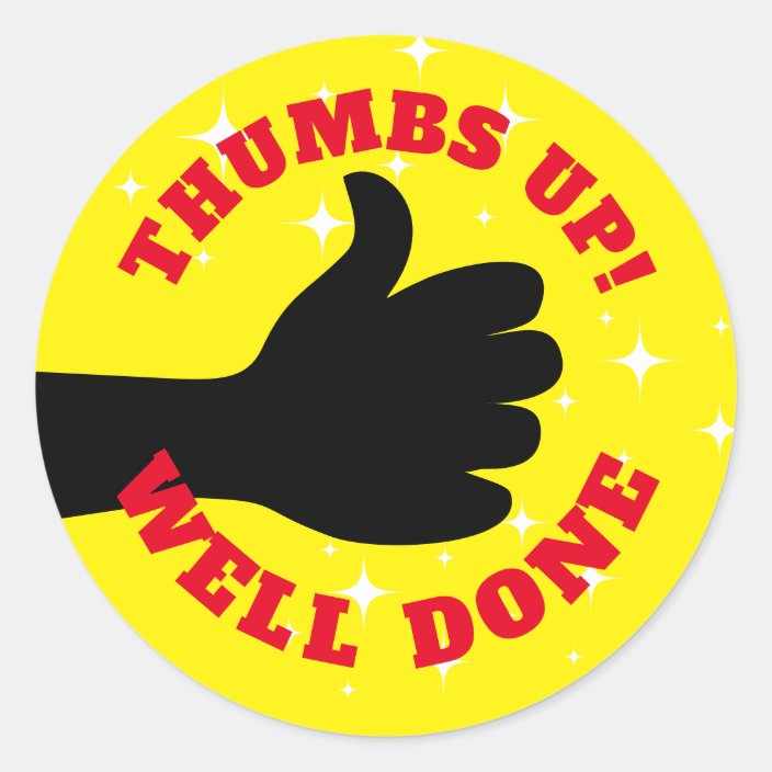Thumbs up great job employee recognition stickers | Zazzle.com
