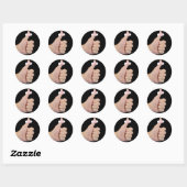 Thumbs Up on black Classic Round Sticker | Zazzle