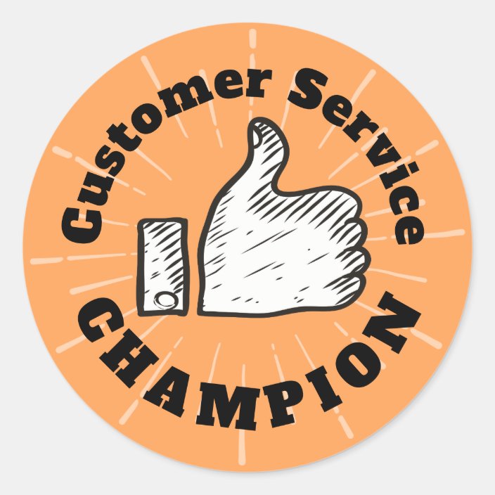 Thumbs up service employee recognition stickers | Zazzle.com