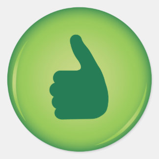 Thumbs up classic round sticker