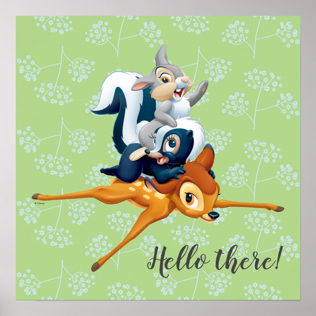Thumper, Flower, & Bambi Stacked During Play Poster | Zazzle