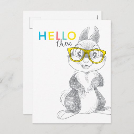 Thumper With Glasses - Hello There Postcard | Zazzle