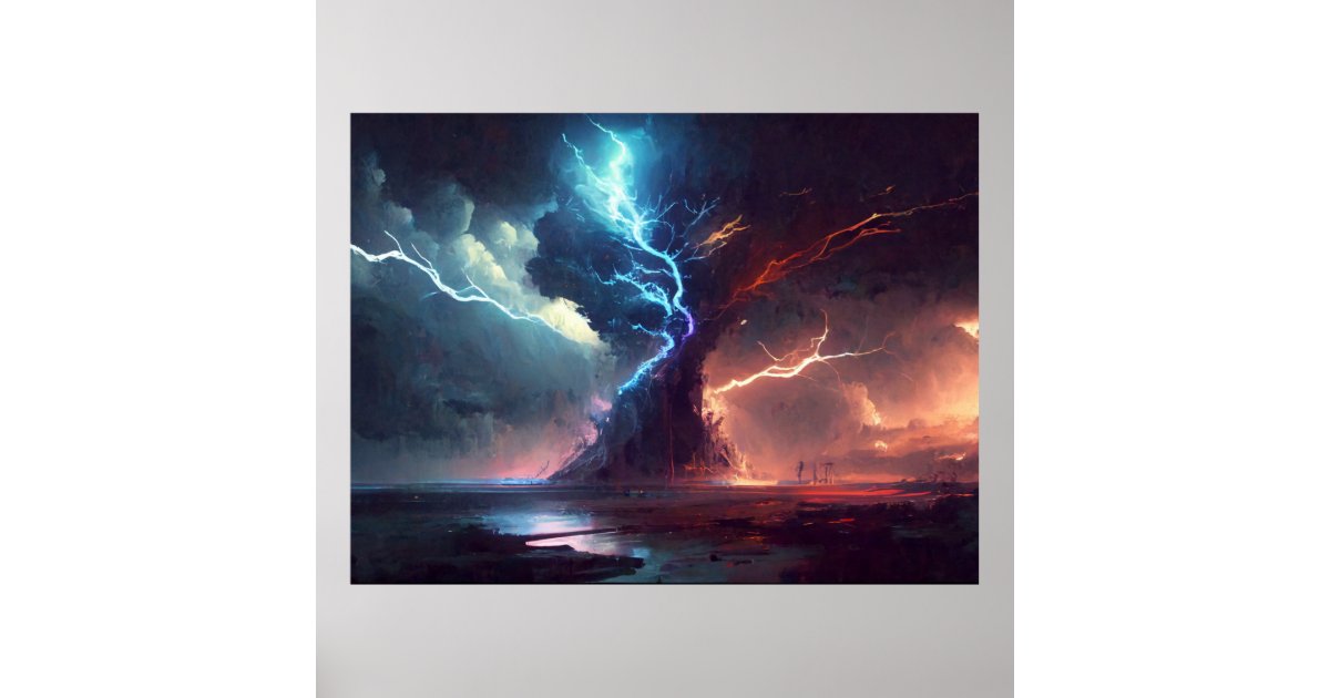 Thunder and lightning poster | Zazzle