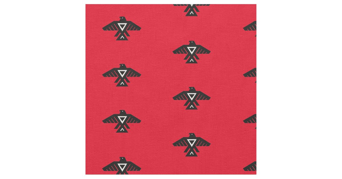 Thunderbird Pattern Red Fabric | Zazzle