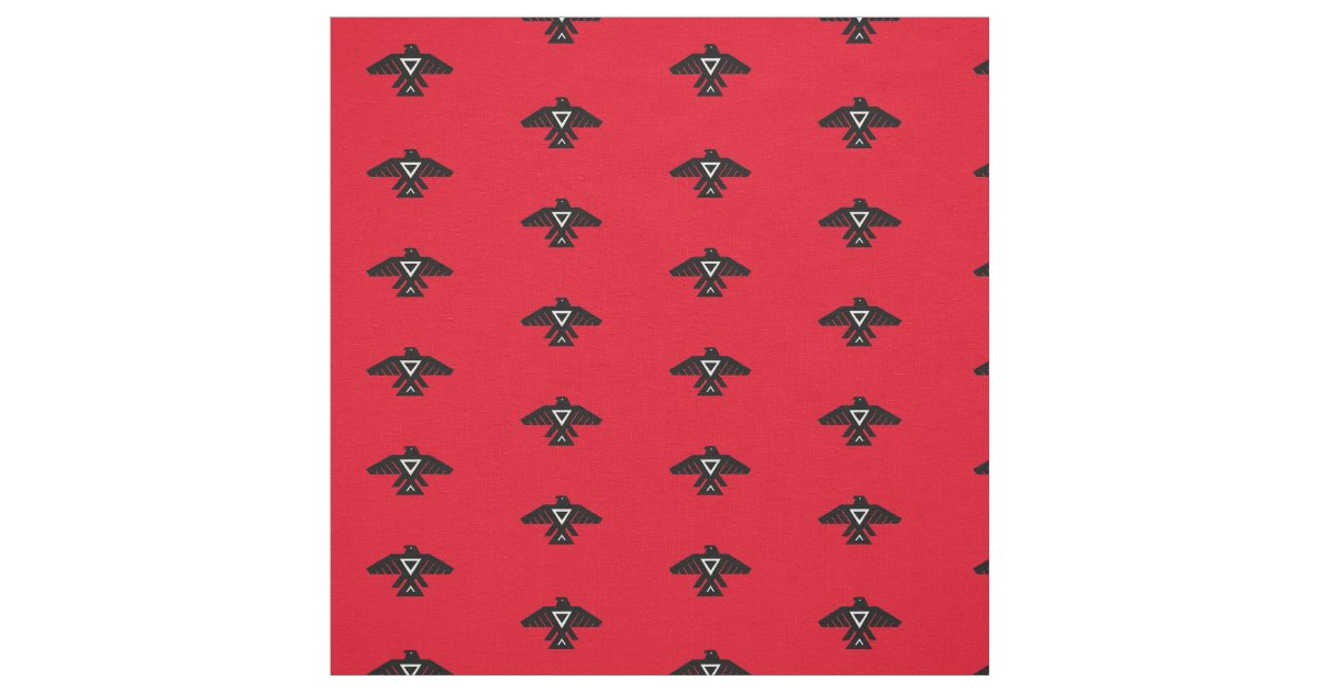 Thunderbird Pattern Red Fabric | Zazzle