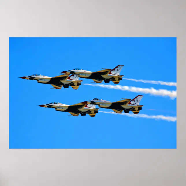 Thunderbirds Four Ship Formation Smoke On Poster | Zazzle