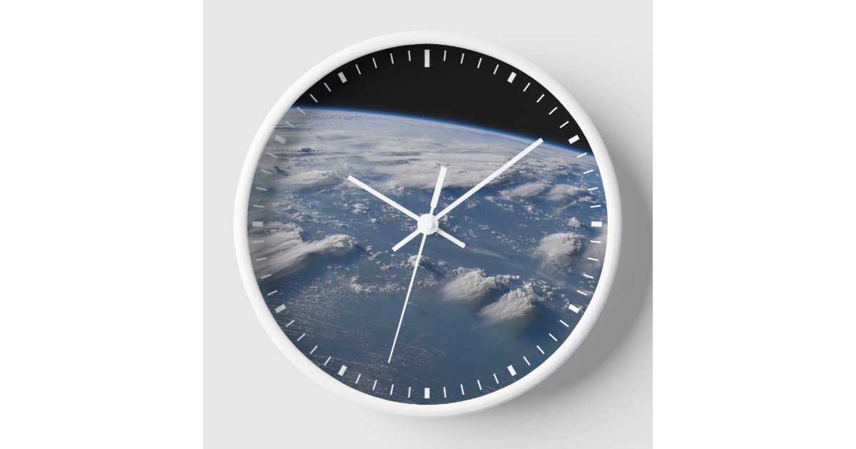Thunderhead Anvils Of Earth Onto Southern Borneo. Clock | Zazzle