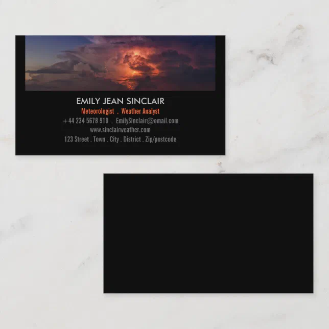 Thunderstorm Strip Design, Meteorologist Business Card | Zazzle
