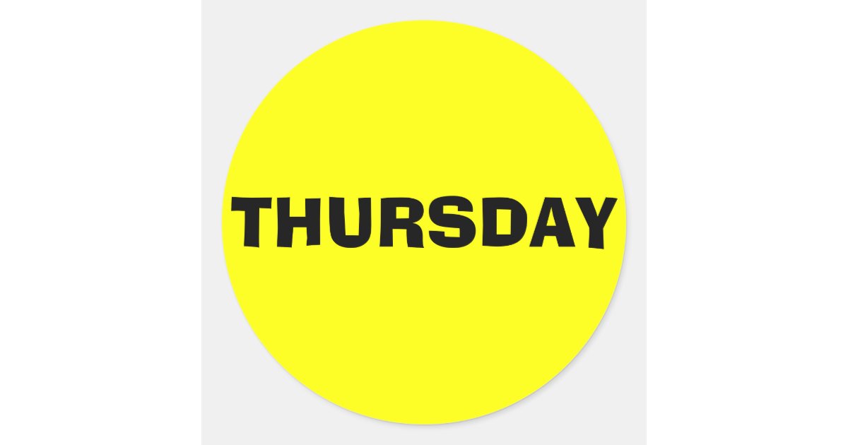 Thursday Ad Lib Yellow Sticker by Janz | Zazzle
