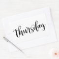 Thursday - Calligraphy / Lettering Sticker | Zazzle