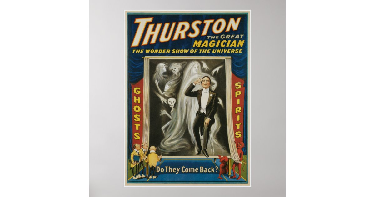 Thurston Magician ~ Ghosts ~ Vintage Magic Act Poster | Zazzle