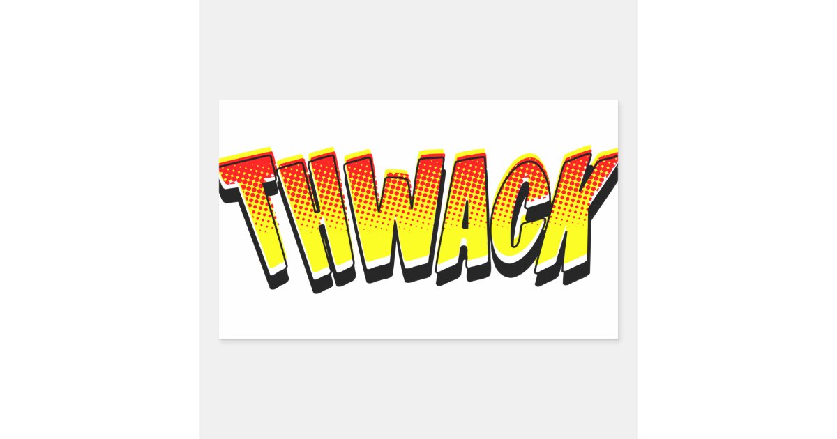 THWACK Comic Book Sound Effect Rectangular Sticker | Zazzle