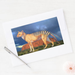 Thylacine (Tasmanian Tiger) Rectangular Sticker | Zazzle