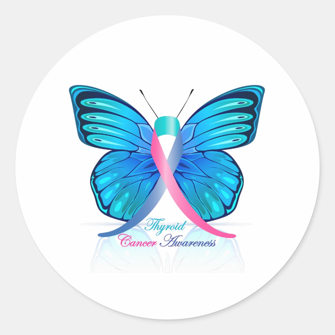 Thyroid Butterfly Classic Round Sticker | Zazzle
