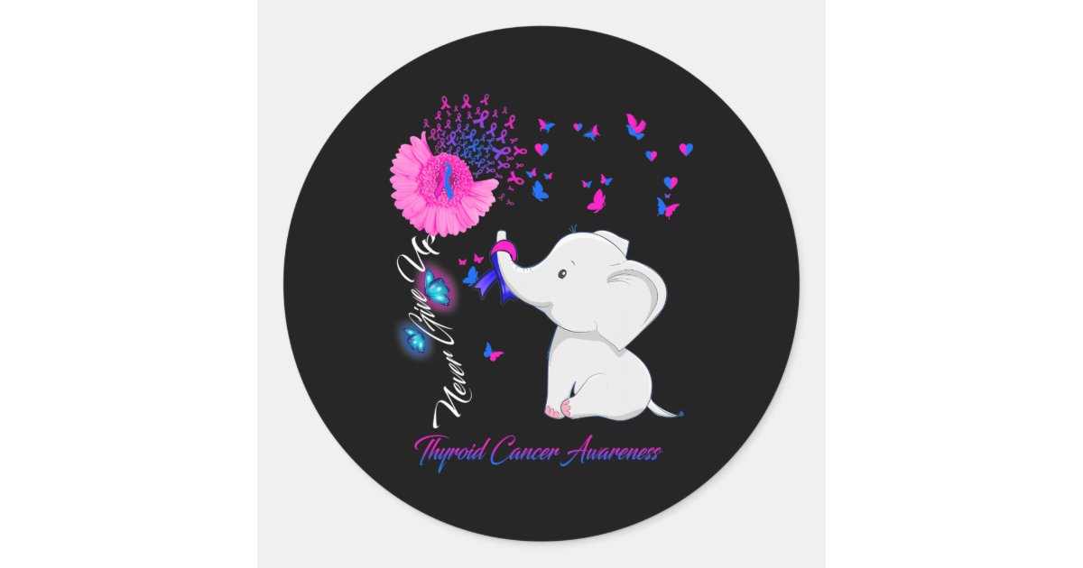 Thyroid Cancer Awareness - Ribbon Gifts Classic Round Sticker | Zazzle