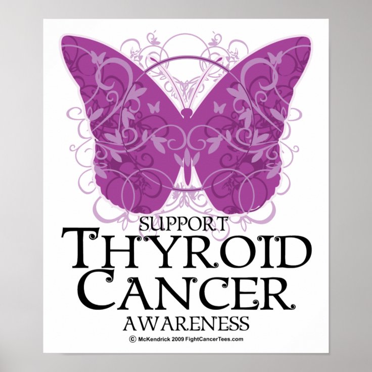 Thyroid Cancer Butterfly Poster | Zazzle