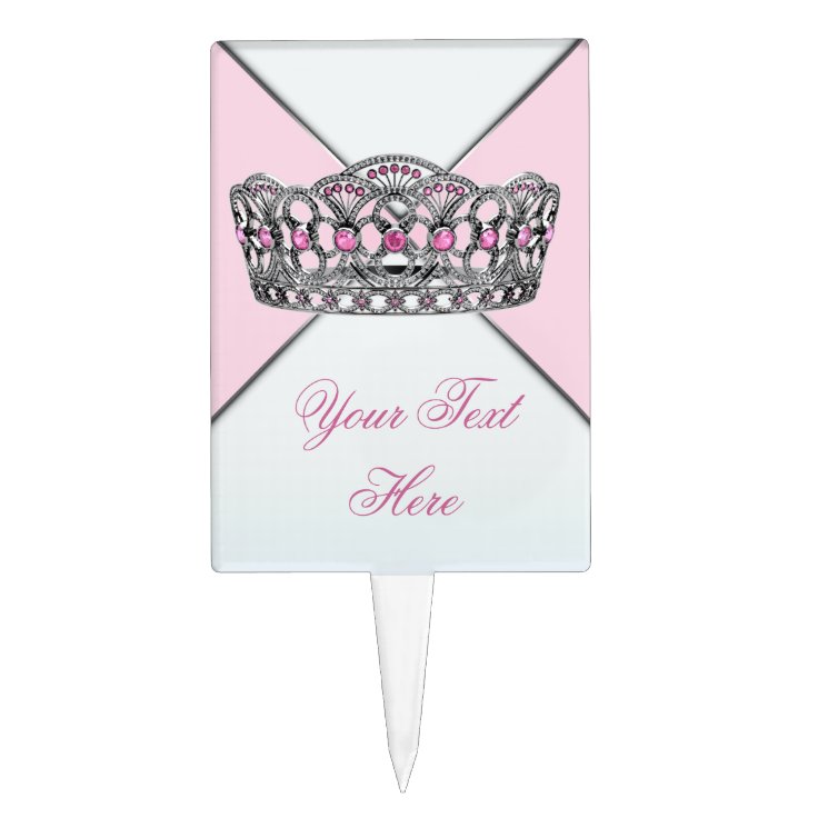 Tiara Pink Princess Cake Topper | Zazzle