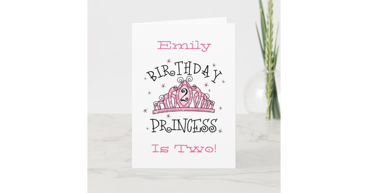 Tiara Princess 2nd Birthday Card - Customized | Zazzle