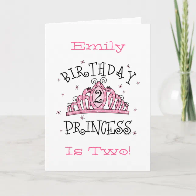 Tiara Princess 2nd Birthday Card - Customized | Zazzle