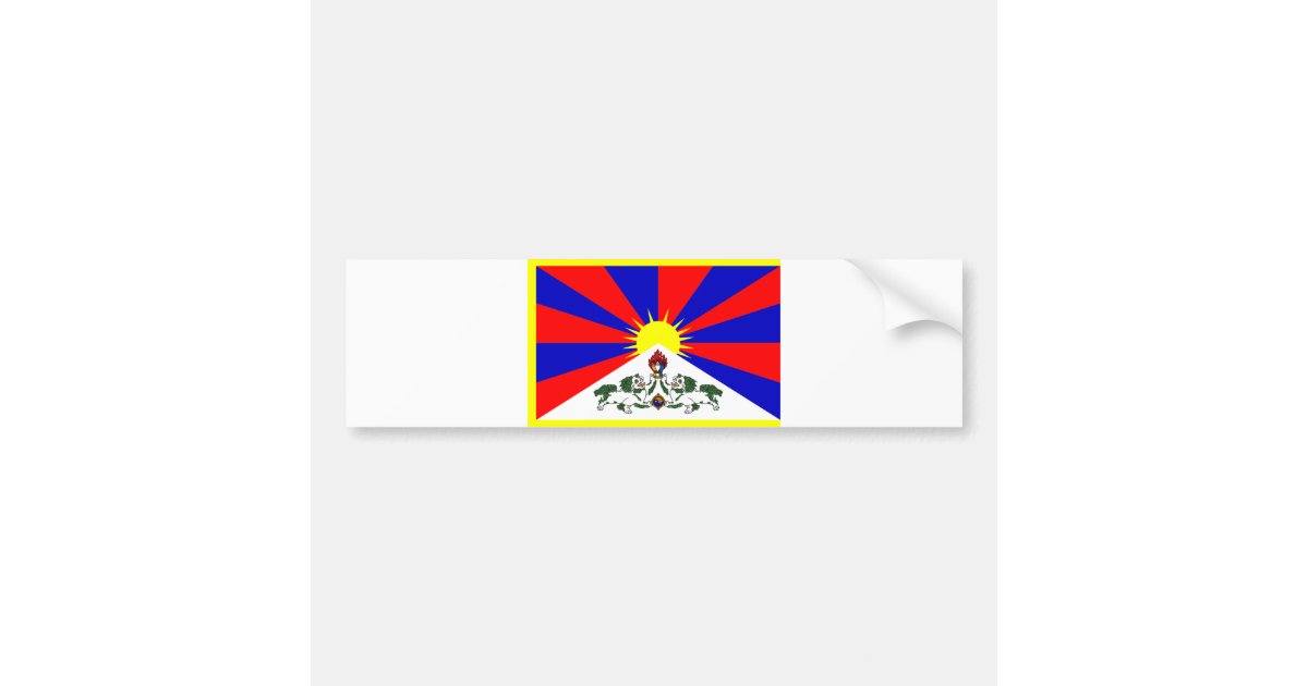 Tibet Flag Bumper Sticker | Zazzle