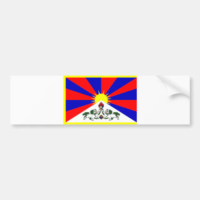 Tibet Flag Bumper Sticker | Zazzle