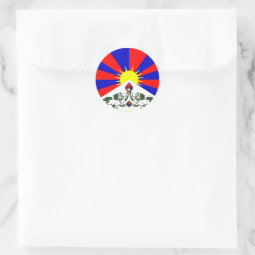 Tibet Flag Classic Round Sticker | Zazzle
