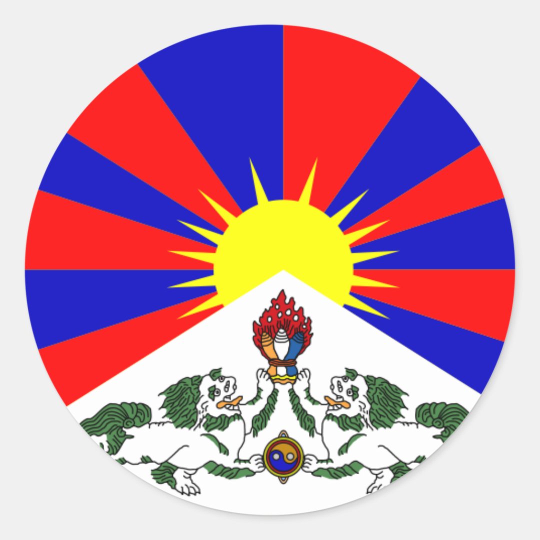Tibet Flag Classic Round Sticker | Zazzle