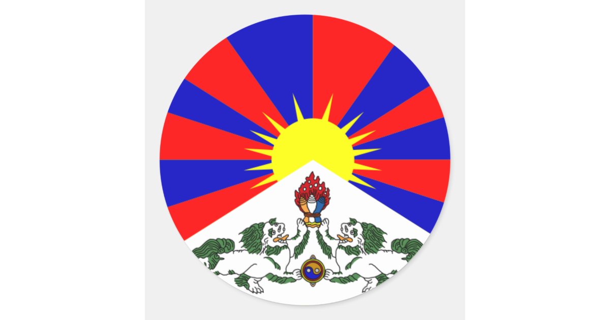 Tibet Flag Classic Round Sticker | Zazzle