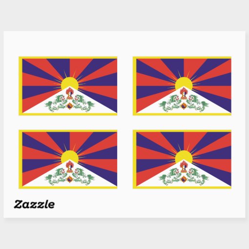 Tibet/Tibetan Flag Rectangular Sticker | Zazzle