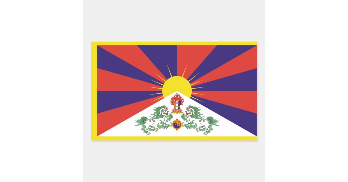 Tibet/Tibetan Flag Rectangular Sticker | Zazzle