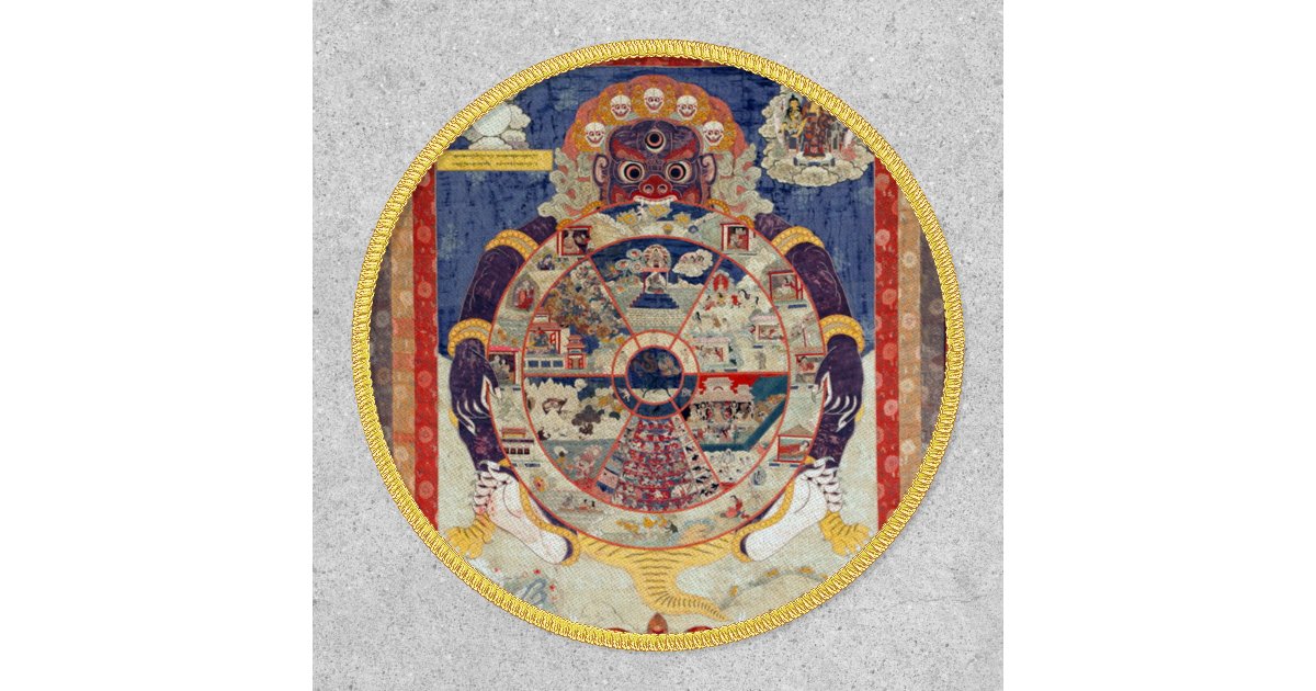 Tibetan Buddhist Wheel of Life Patch | Zazzle
