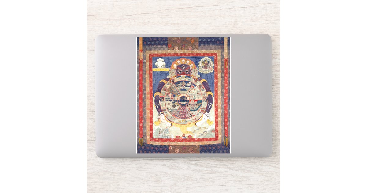 Tibetan Buddhist Wheel of Life Sticker | Zazzle