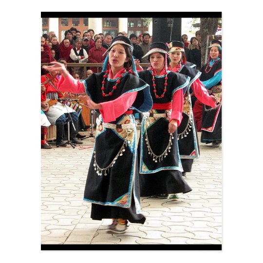 Tibetan Dancers Traditional Costume Postcard | Zazzle.com
