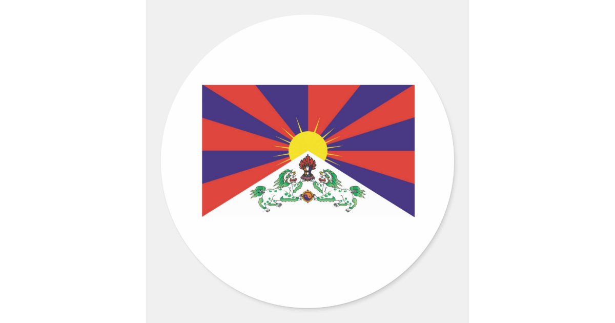 TIBETAN FLAG CLASSIC ROUND STICKER | Zazzle