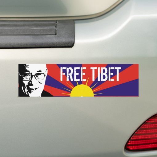 Tibetan Flag, Dalai Lama, FREE TIBET Bumper Sticker | Zazzle