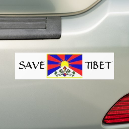 tibetan flag, SAVE, TIBET Bumper Sticker | Zazzle