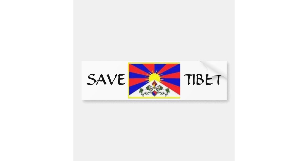 tibetan flag, SAVE, TIBET Bumper Sticker | Zazzle