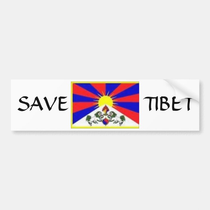 tibetan flag, SAVE, TIBET Bumper Sticker | Zazzle.com