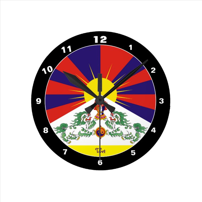Tibetan Flag & Time Clock /Himalayas Snow Lions | Zazzle.com