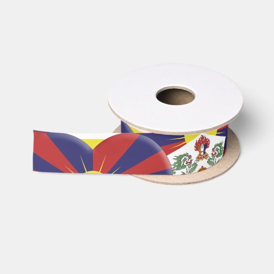 Tibetan Hearts & Tibetan Flag / Tibet Satin Ribbon | Zazzle.com