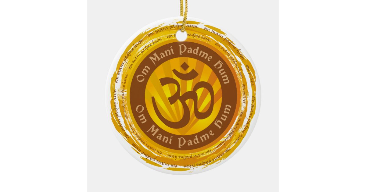 Tibetan Mantra Aum Symbol Ceramic Ornament | Zazzle