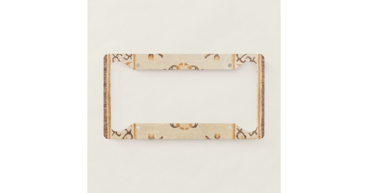 Tibetan Tan Yellow Brown License Plate Frame | Zazzle