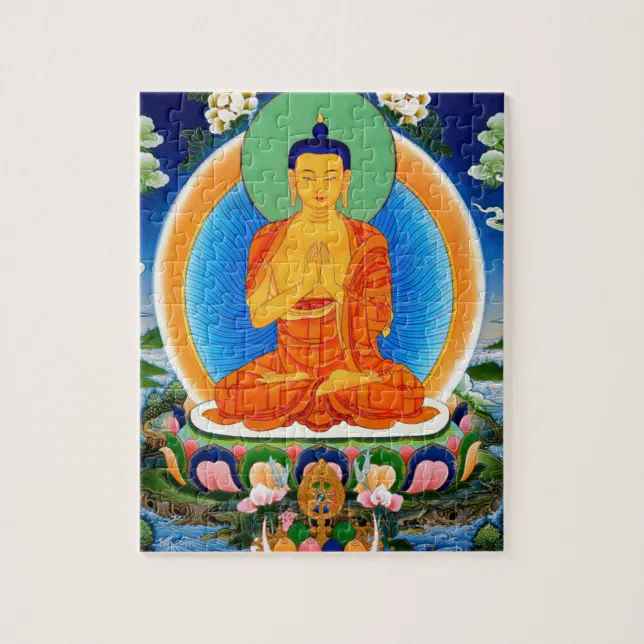 Tibetan Thangka Prabhutaratna Buddha Jigsaw Puzzle | Zazzle