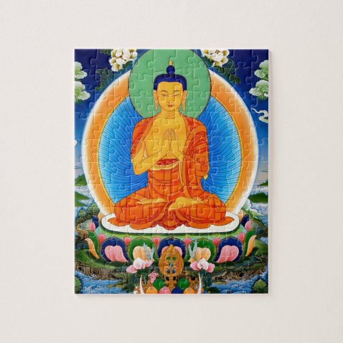 Tibetan Thangka Prabhutaratna Buddha Jigsaw Puzzle | Zazzle.com