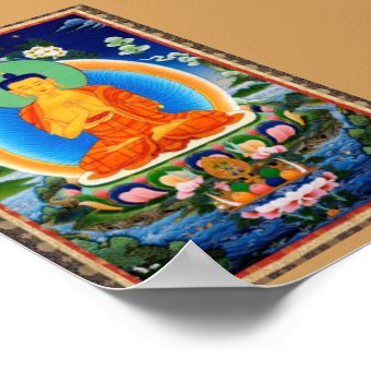 Tibetan Thangka Prabhutaratna Buddha Poster | Zazzle