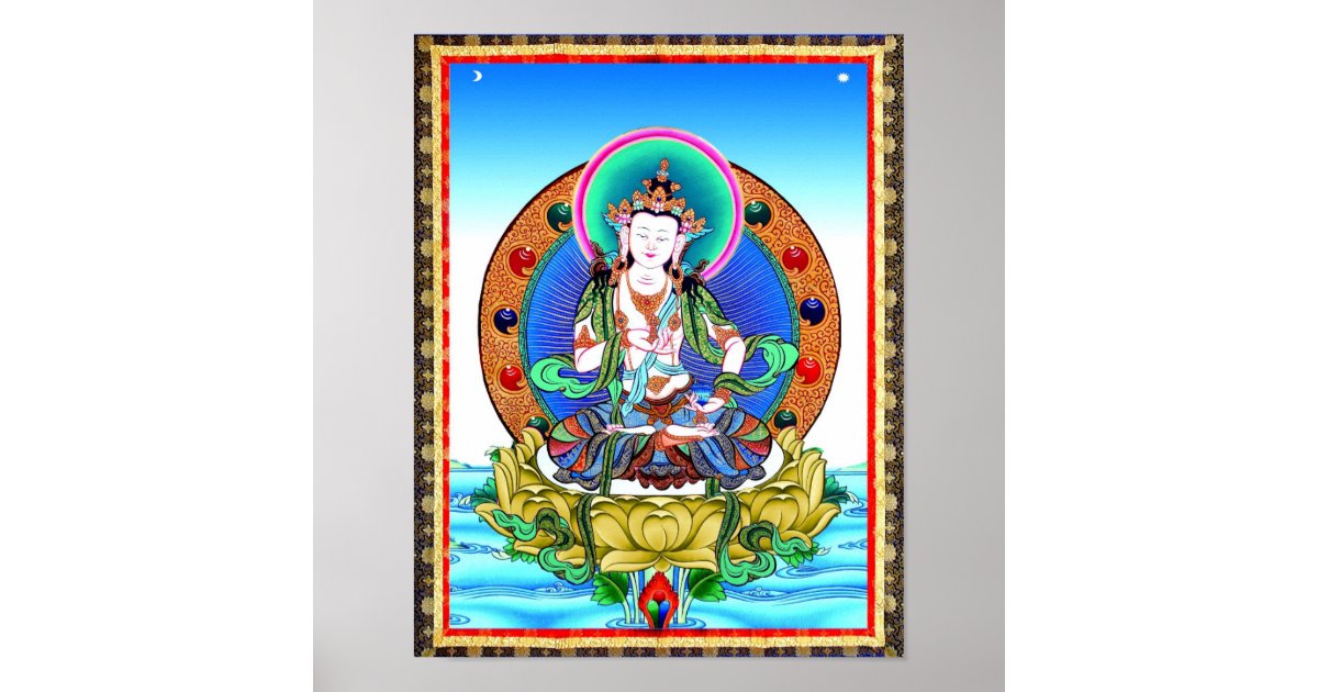 Tibetan Thangka Vajrasattva Mandala Poster Print | Zazzle