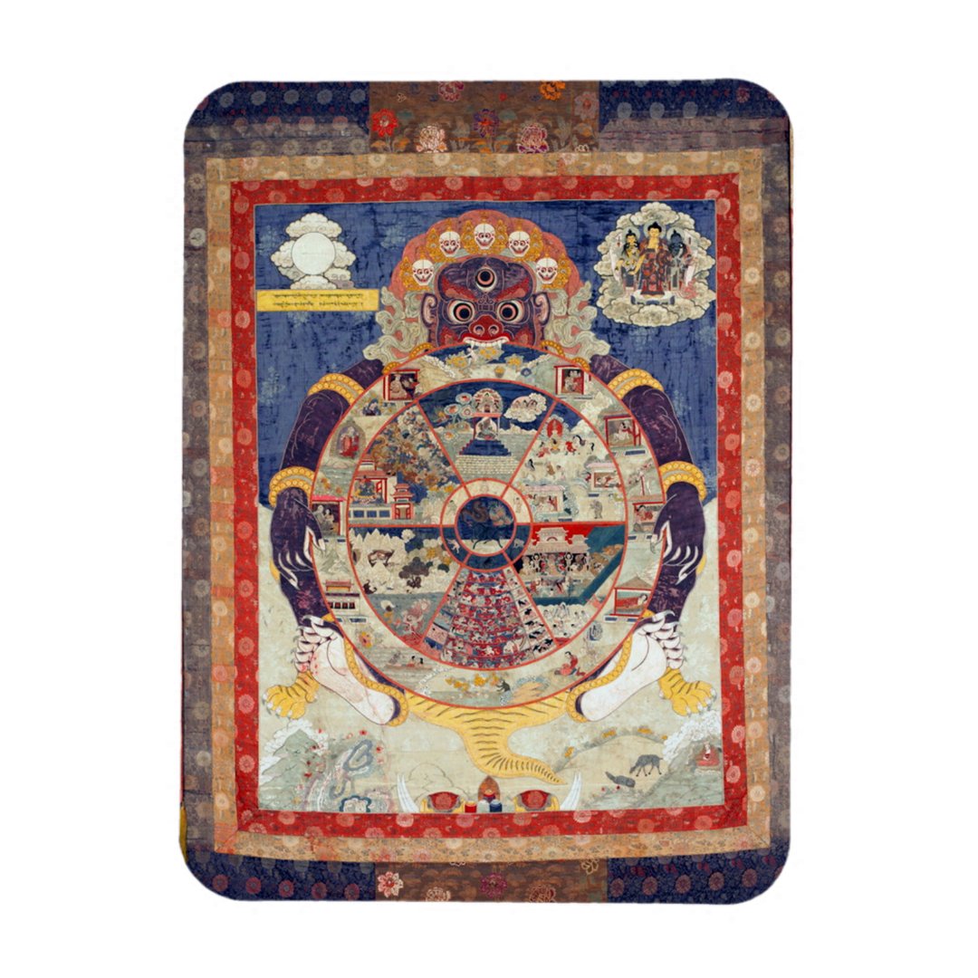 Tibetan Wheel of Life Cycle of Samsara Magnet | Zazzle